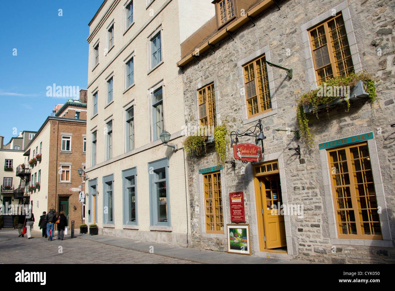 Canada, Quebec, Quebec City. Historic Lower Town (Basse Ville) area of ...