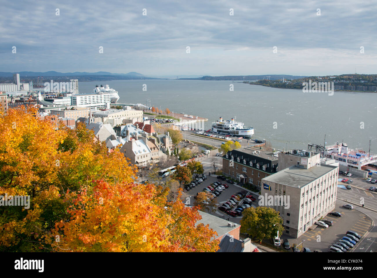 Canada, Quebec, Quebec City. Overview of historic Old Quebec City ...