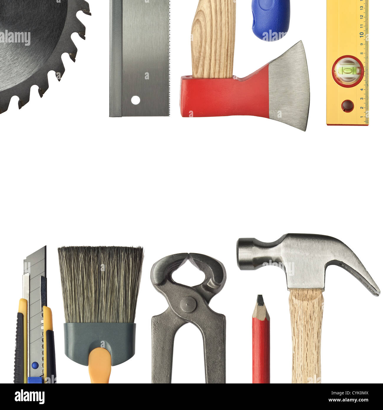 Tools background, isolated on white Stock Photo - Alamy