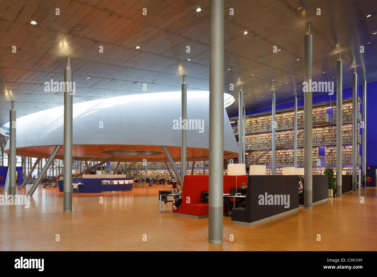 TU Delft Library, Delft, Netherlands. Architect: Mecanoo Architecten ...
