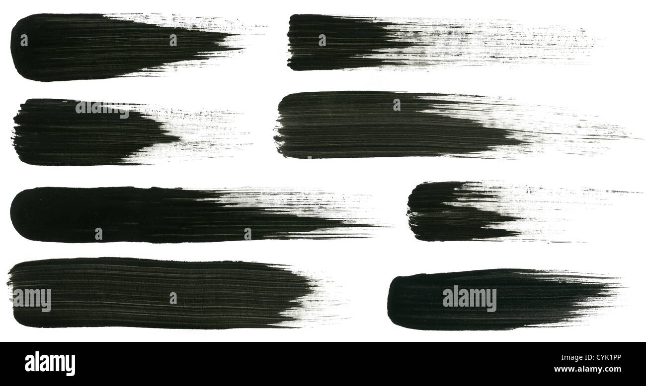 Abstract painted ink strokes set Stock Photo - Alamy