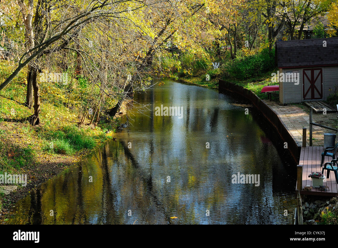 Back yard river channel Stock Photo - Alamy