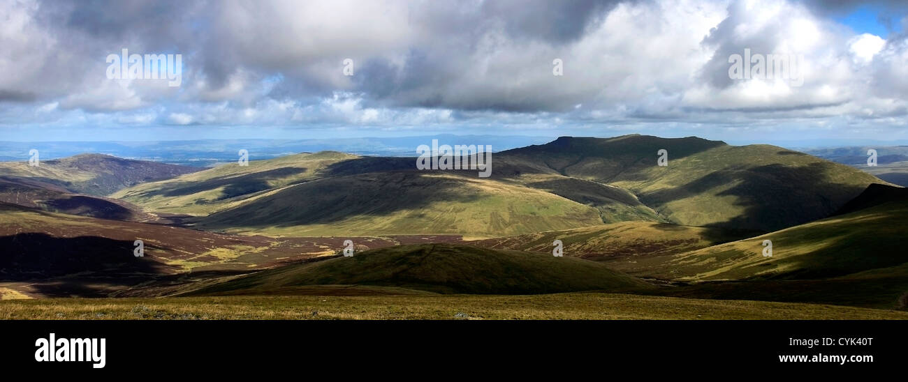 Landscape view over the Skiddaw Forest Fells, Keswick, Lake District ...
