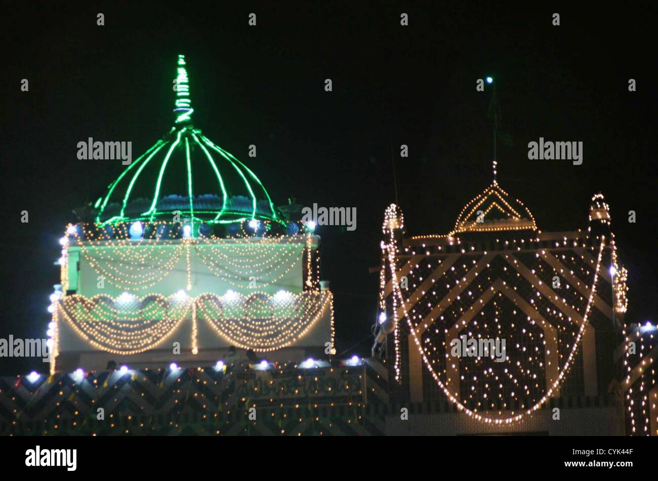 A beautiful illuminated view of the Shrine of Hazrat Abdullah Shah ...