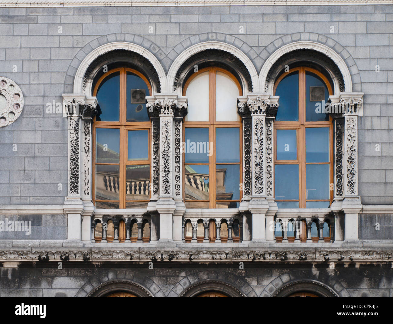 Trinity college Dublin Ireland detail of windows in museum Stock Photo ...