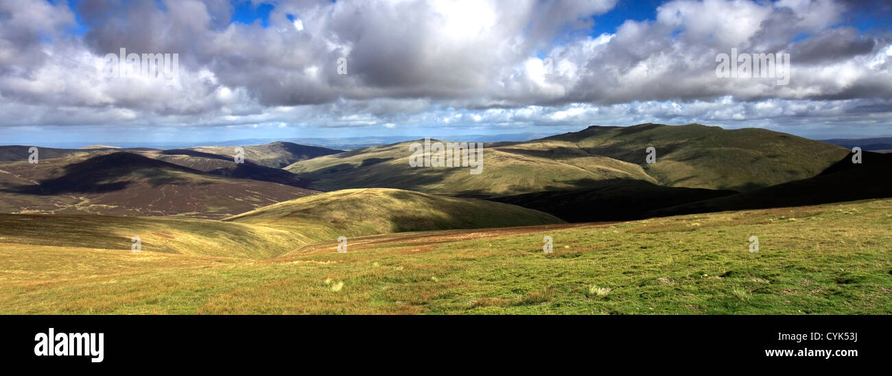 Landscape view over the Skiddaw Forest Fells, Keswick, Lake District ...
