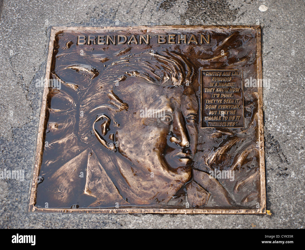 Plaque on the pavement in Fleet street, Temple Bar Dublin Ireland ...