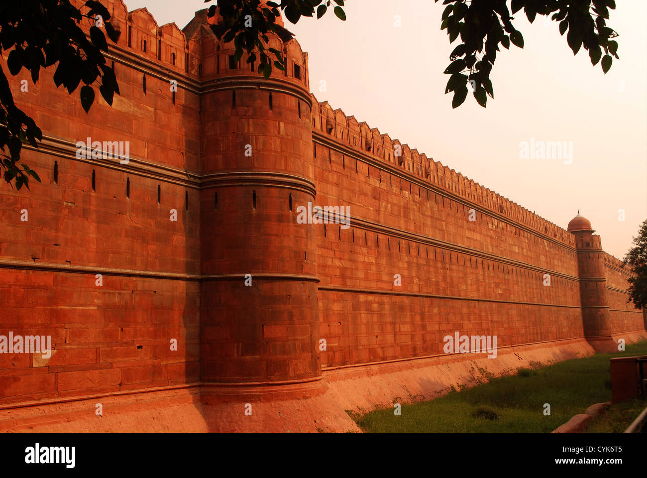 wall of red fort,delhi,india. red fort built by mughal king shajahan is ...