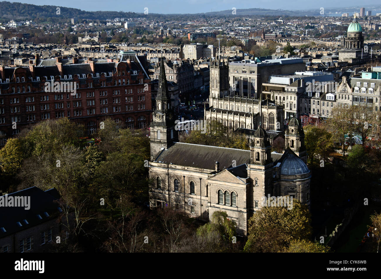 The West End of Edinburgh from the Castle, Scotland Stock Photo - Alamy