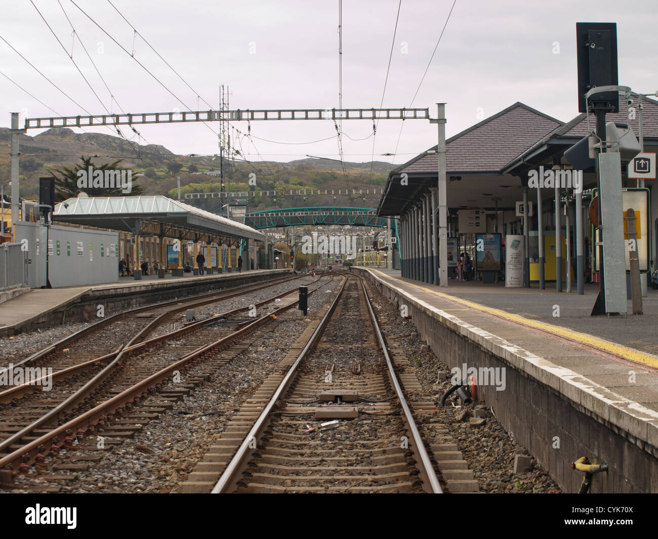 Bray Ireland, railway station with tracks Stock Photo - Alamy