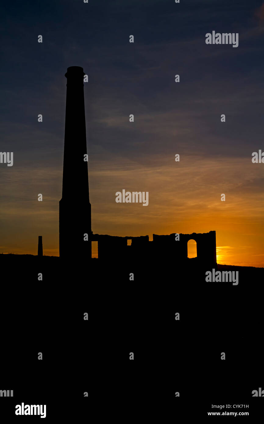 sunset, behind tin mine Stock Photo - Alamy