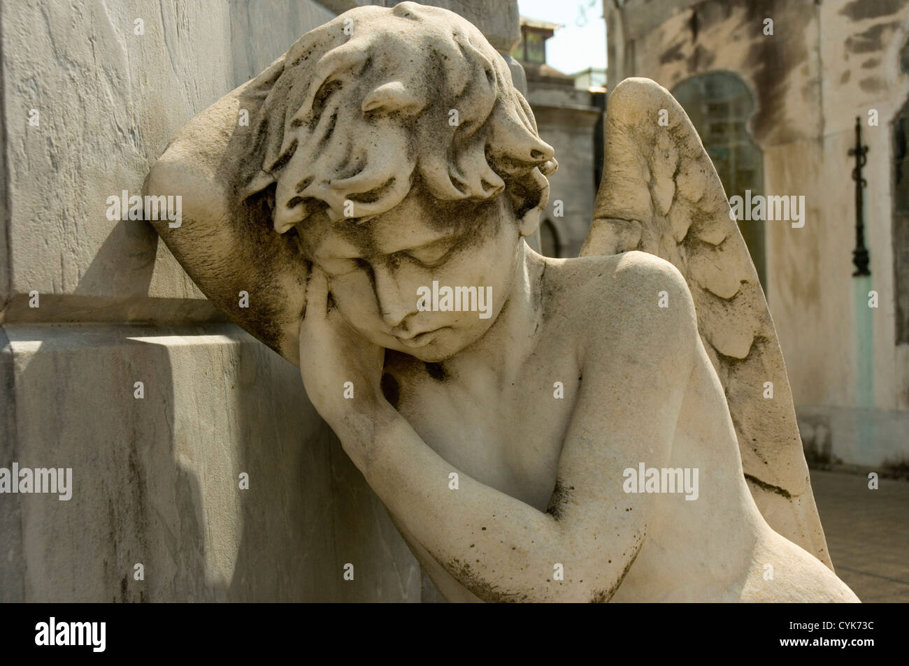 Argentina. Buenos Aires. Recoleta. Recoleta cemetery. Angel decorating ...