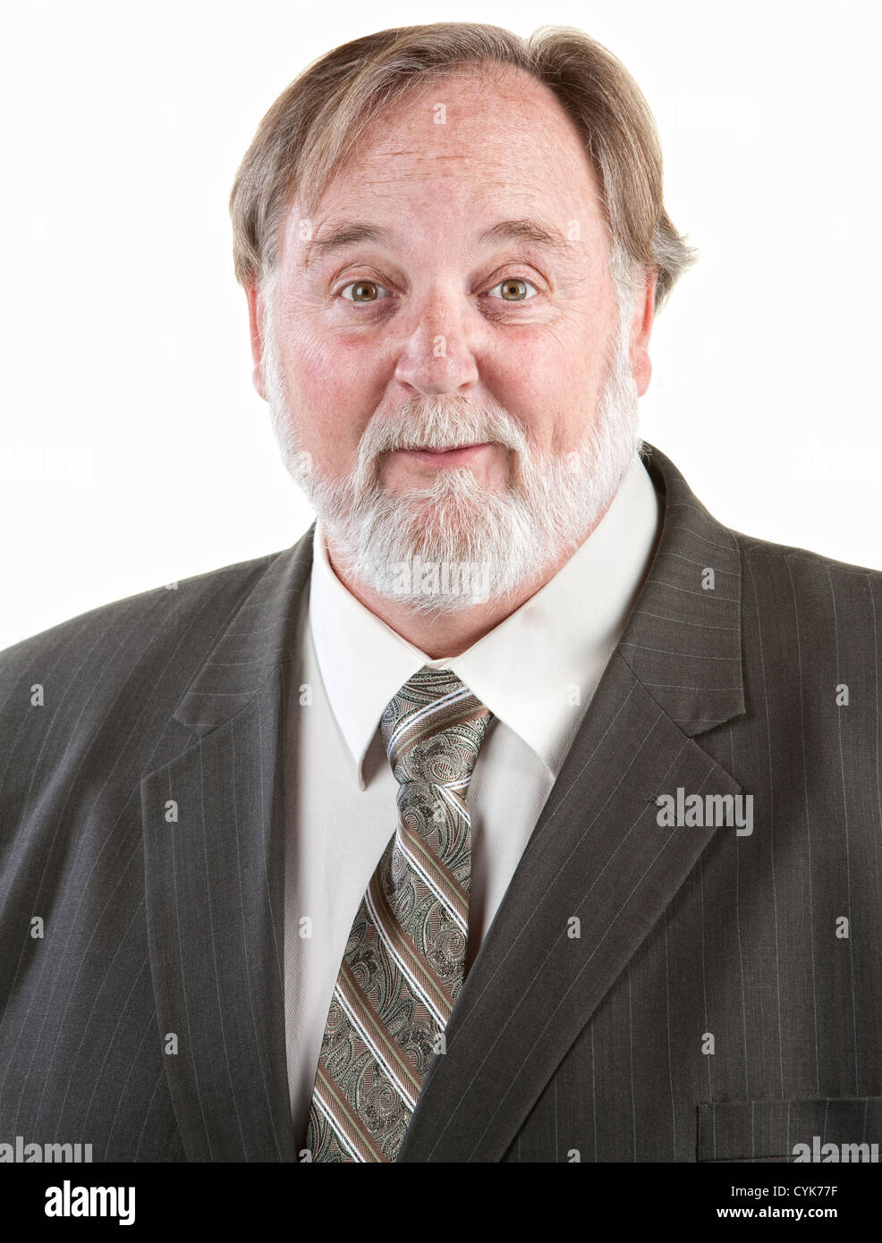 Enthusiastic man smiling happily over white background Stock Photo - Alamy
