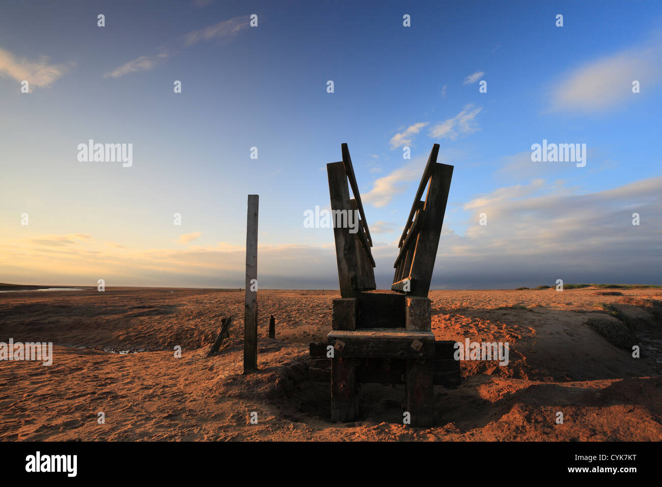 Footbridge on Stiffkey salt marshes on the North Norfolk coast Stock ...