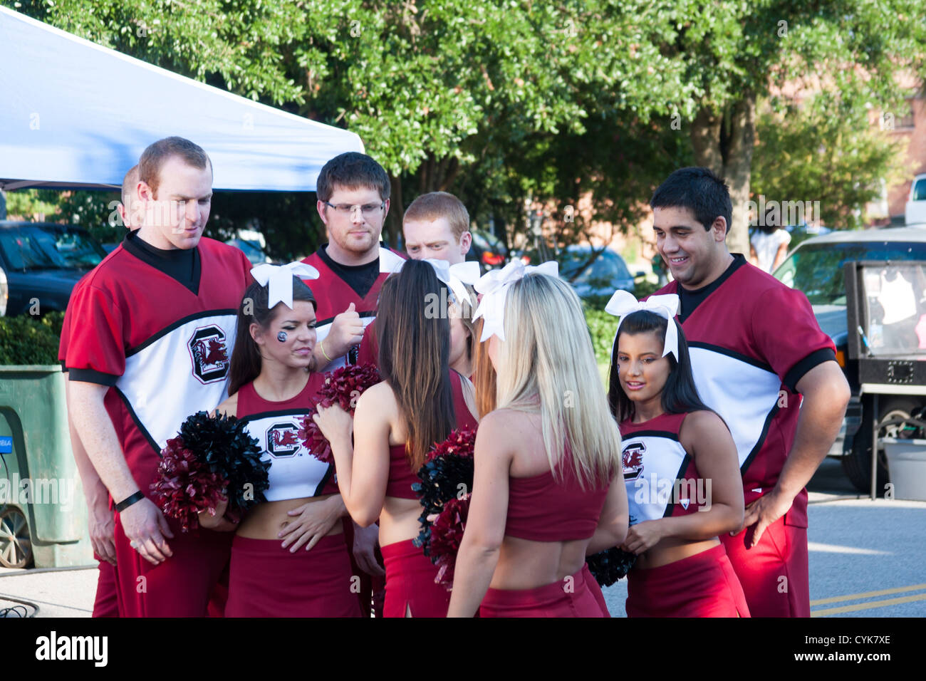 College Football Pep Rally Stock Photo - Alamy