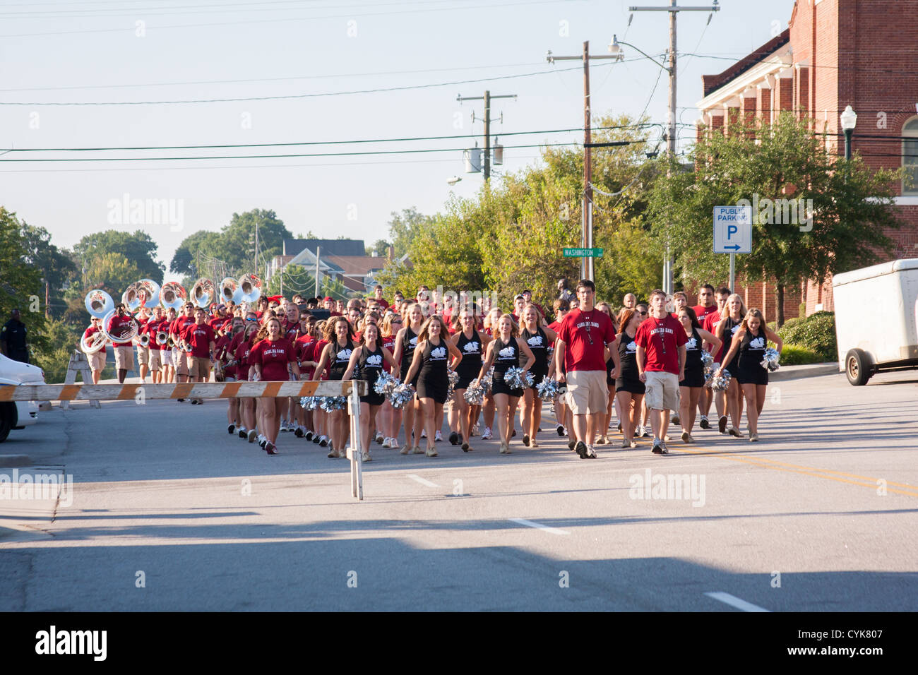 College Football Pep Rally Stock Photo - Alamy