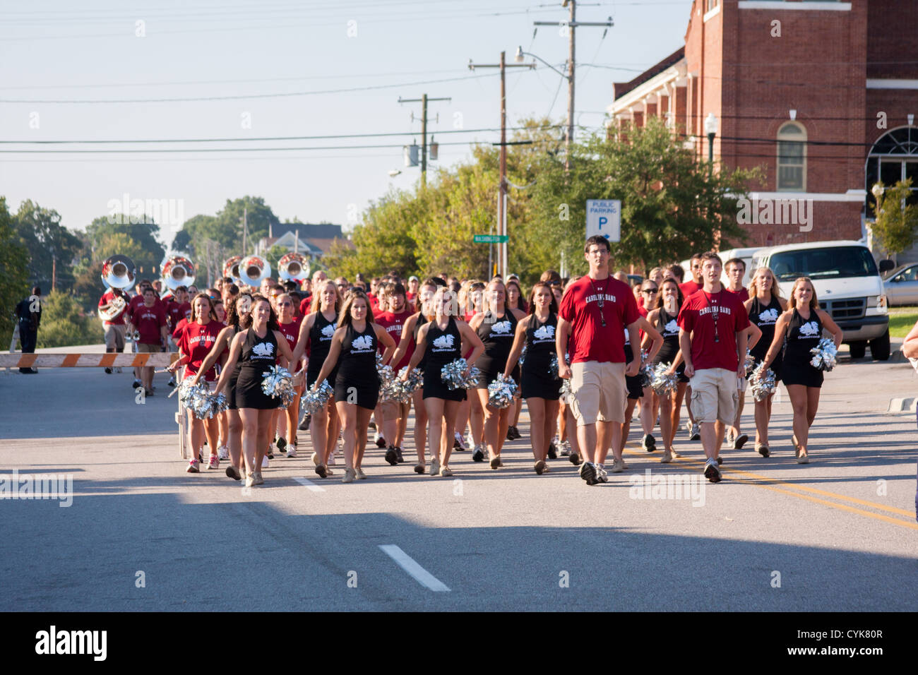 College Football Pep Rally Stock Photo - Alamy