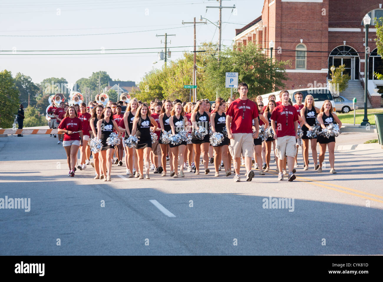 College Football Pep Rally Stock Photo - Alamy