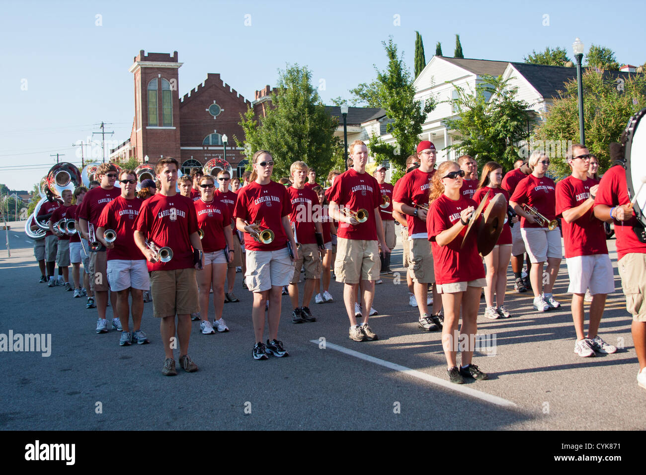 College Football Pep Rally Stock Photo - Alamy