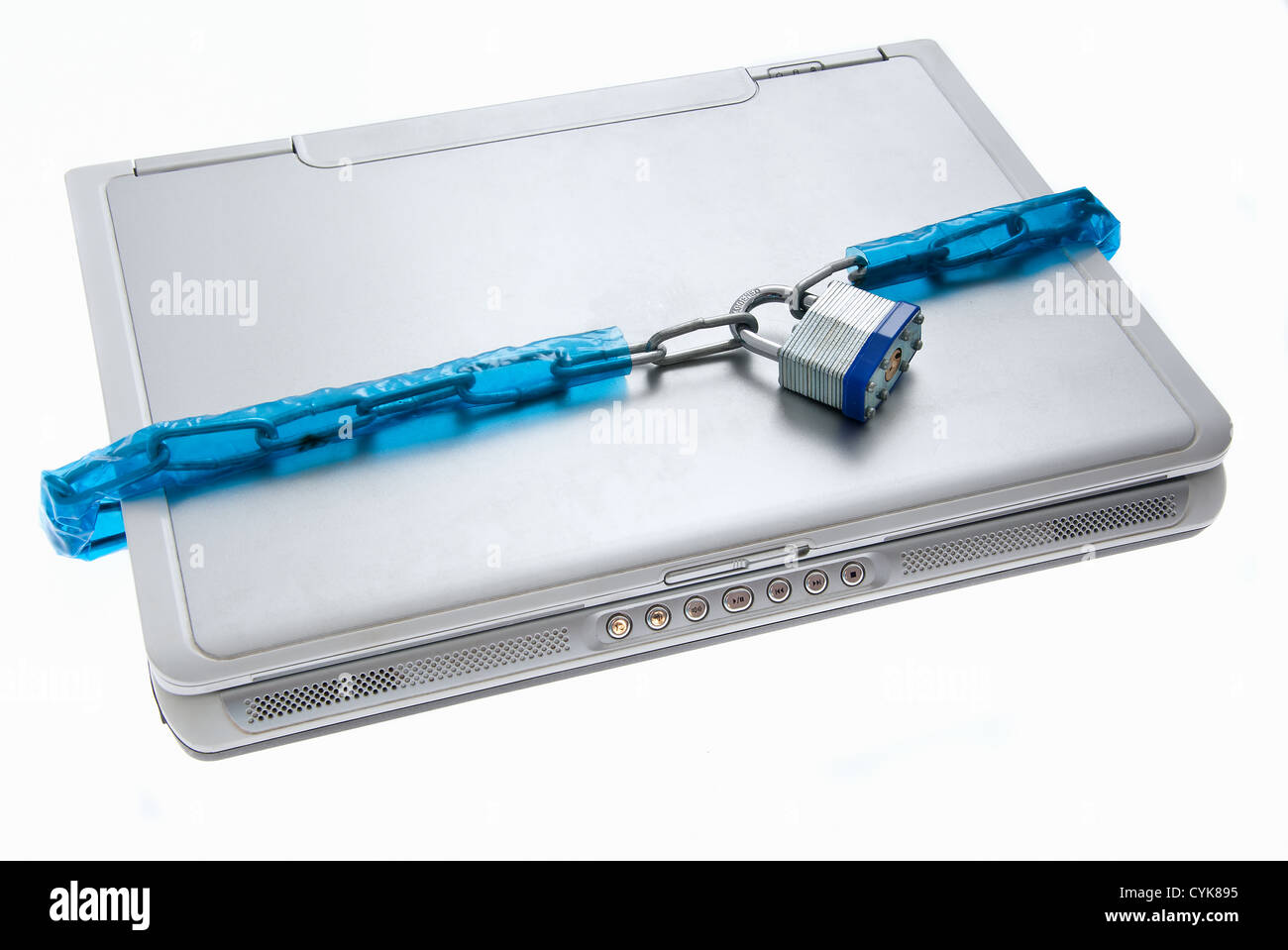 Padlock on laptop computer representing security Stock Photo - Alamy