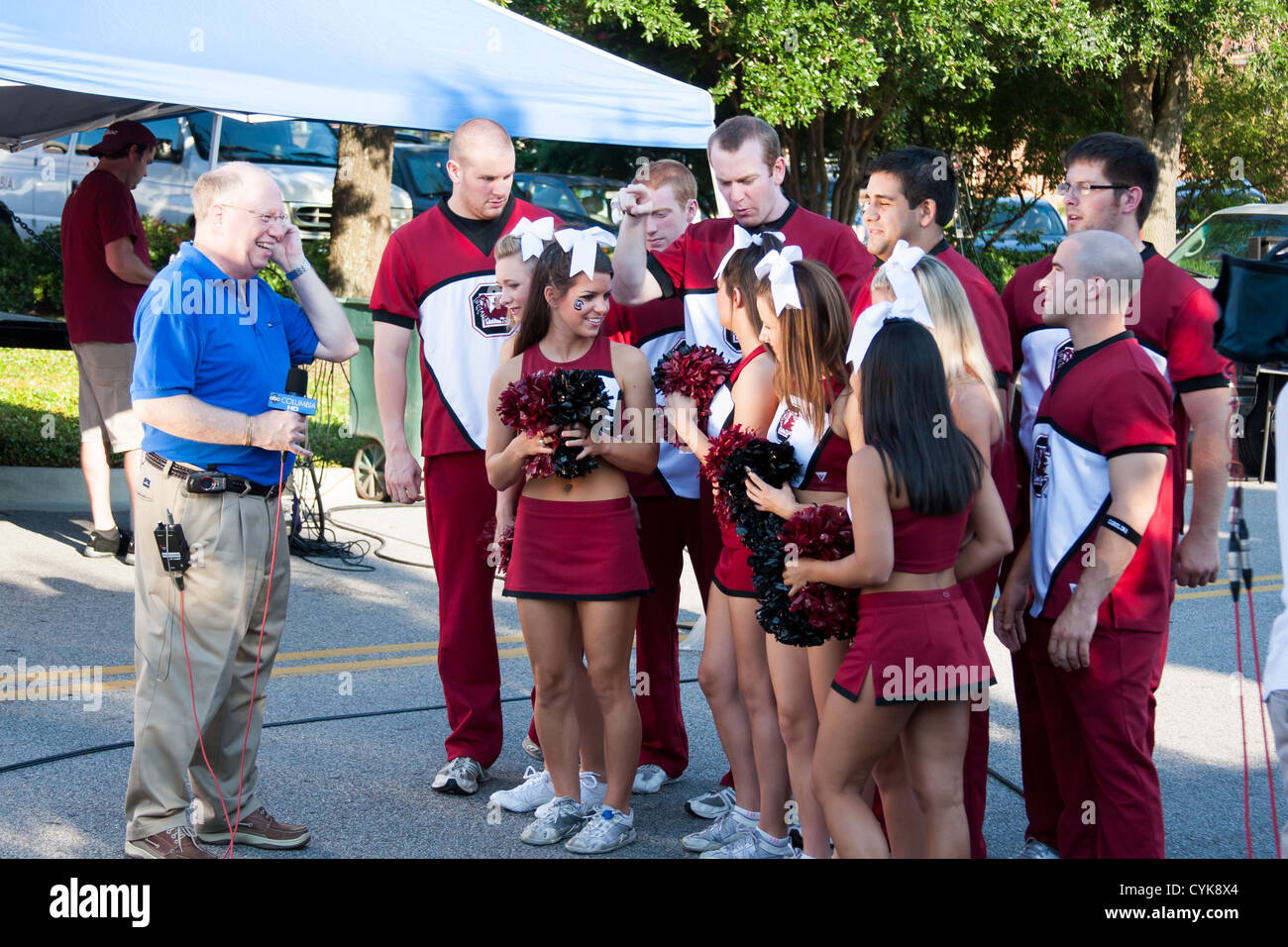 College Football Pep Rally Stock Photo - Alamy