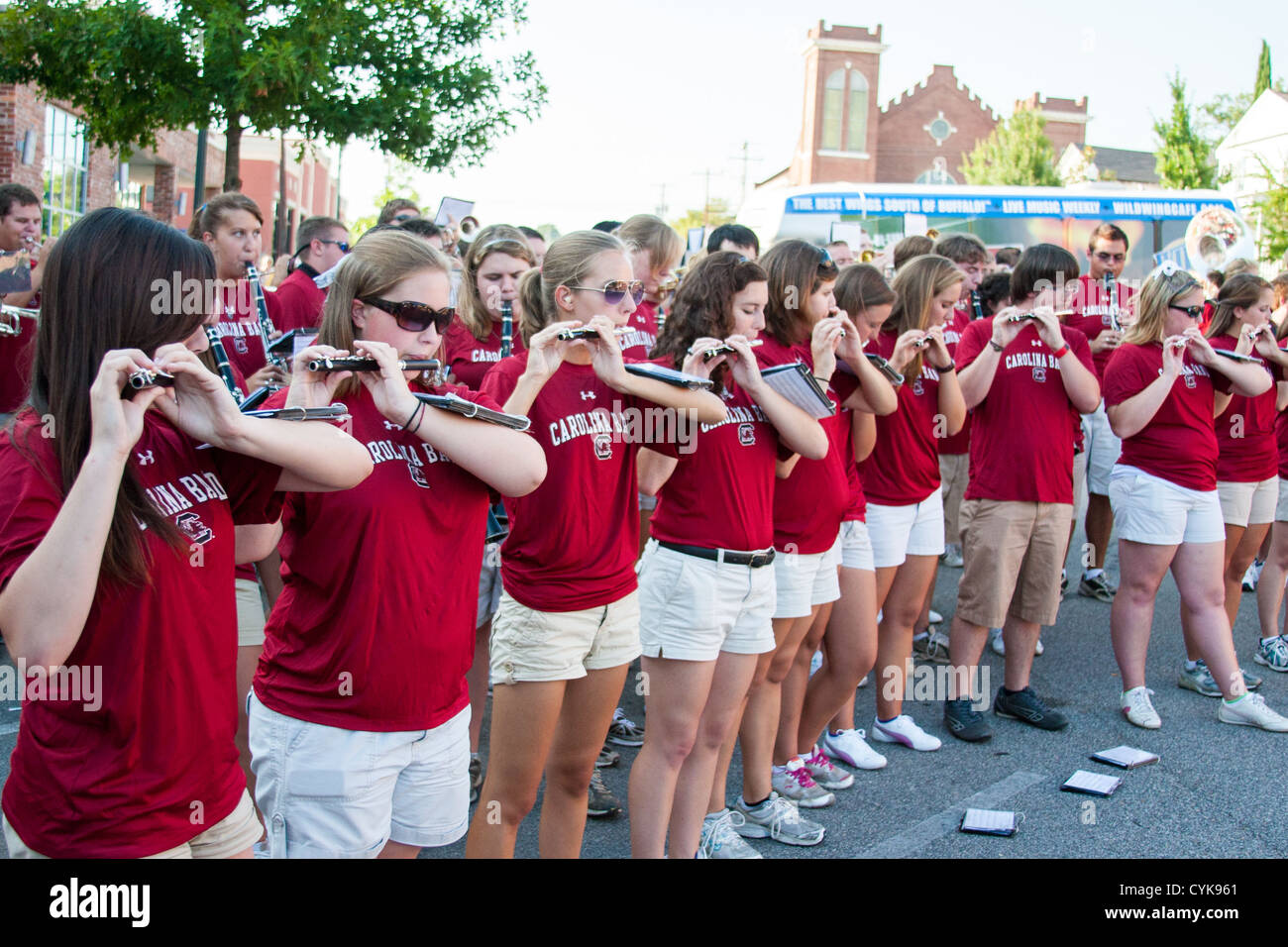 College Football Pep Rally Stock Photo - Alamy
