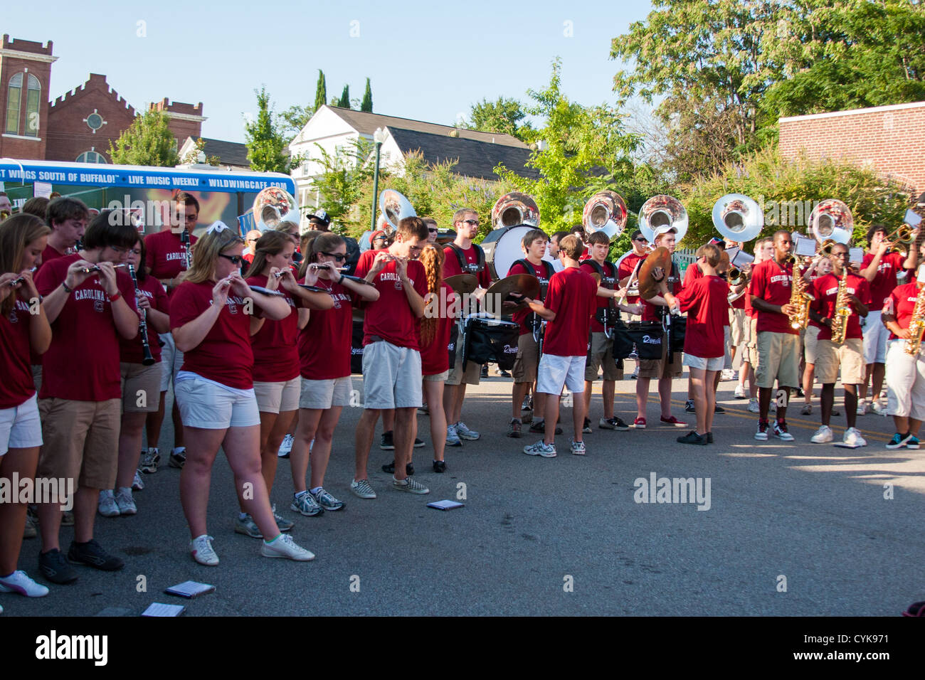 College Football Pep Rally Stock Photo - Alamy