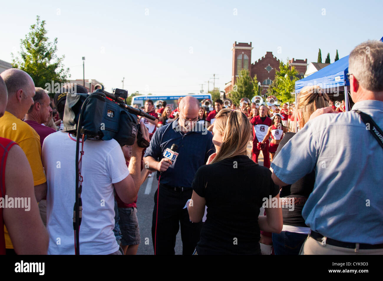 College Football Pep Rally Stock Photo - Alamy