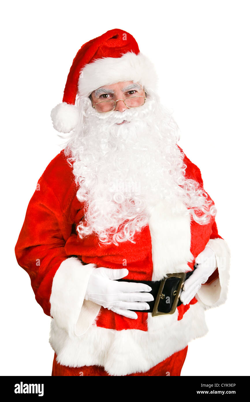 Friendly, classic Santa Claus Isolated on white background Stock Photo ...