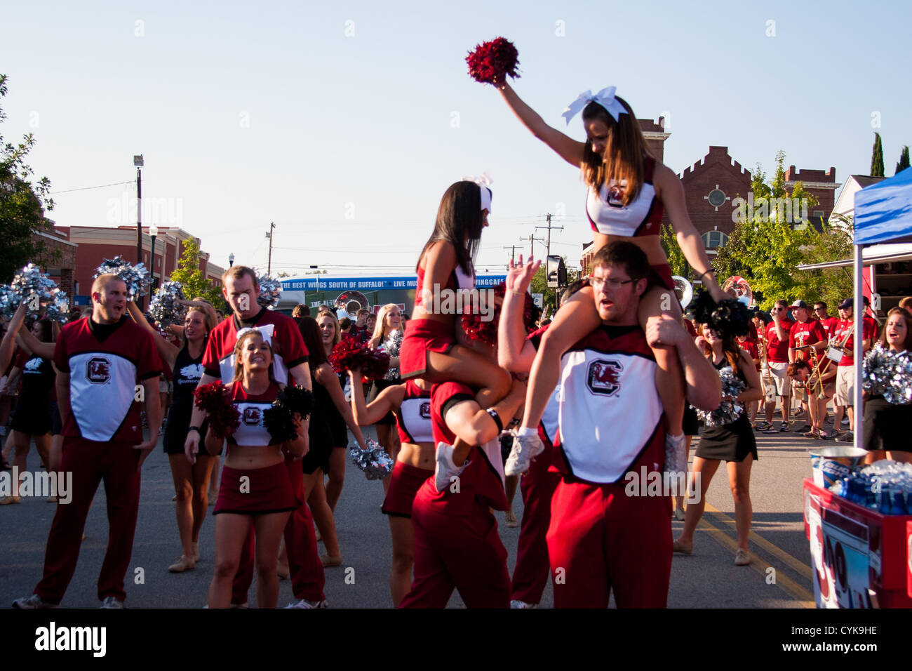 College Football Pep Rally Stock Photo - Alamy