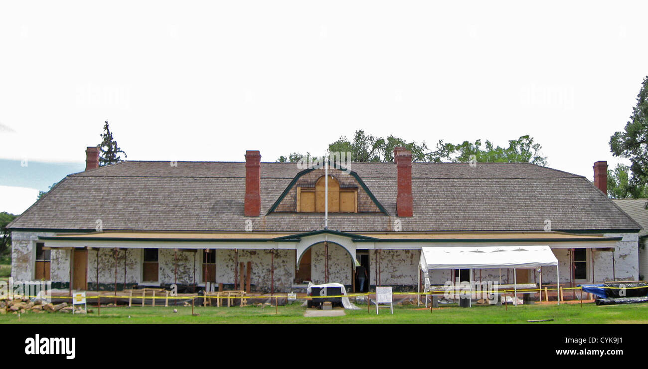 Company quarters building at fort stanton new mexico hi-res stock ...