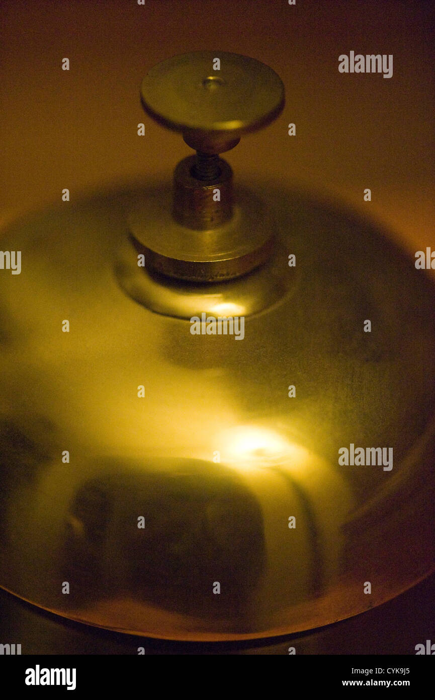 A brass desk or counter service bell Stock Photo - Alamy