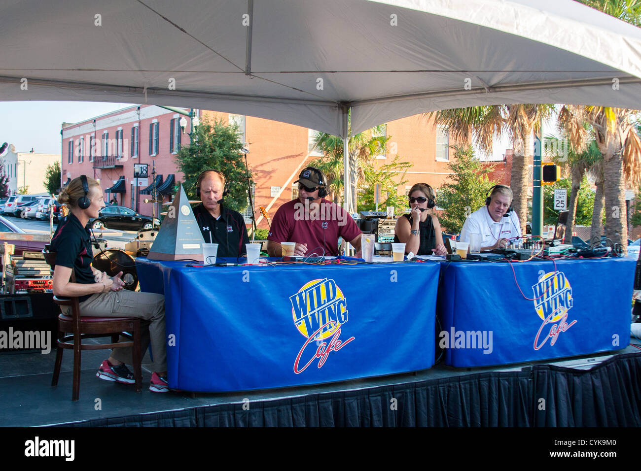 College Football Pep Rally Stock Photo - Alamy