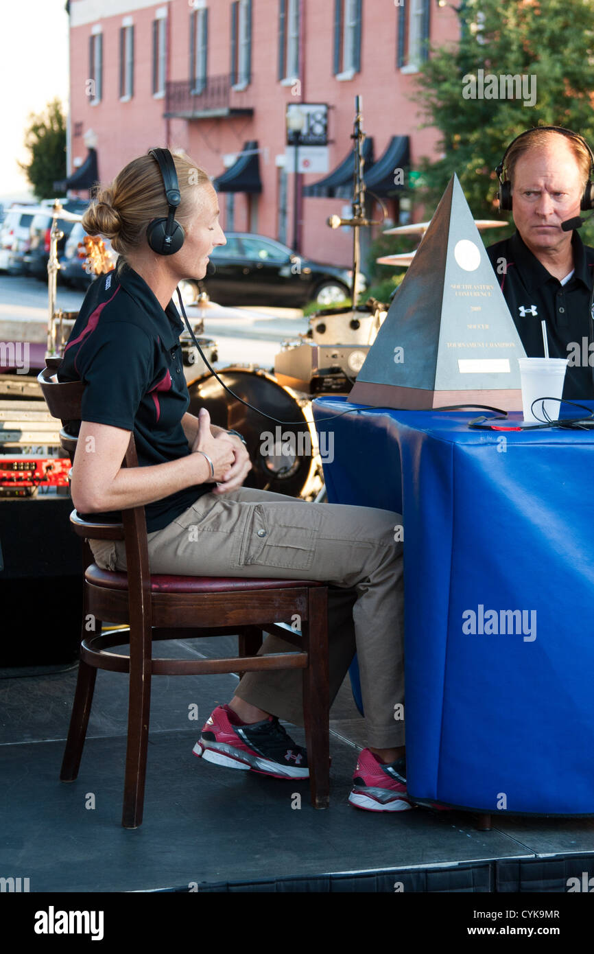 College Football Pep Rally Stock Photo - Alamy