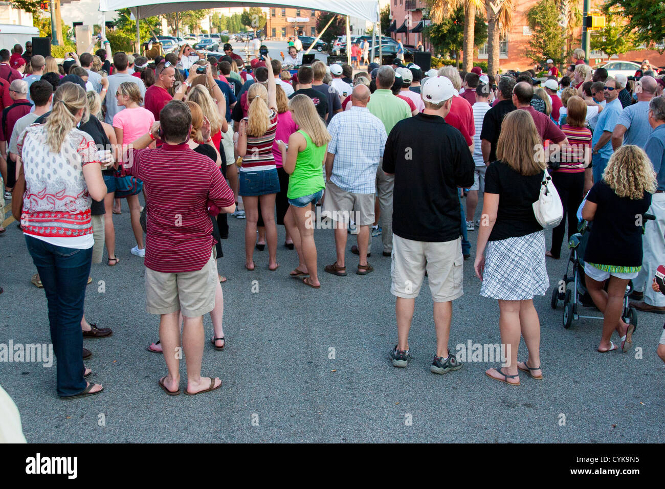 College Football Pep Rally Stock Photo - Alamy