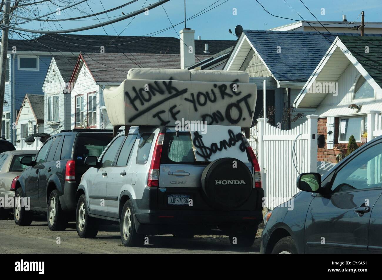 Nov. 6, 2012 - Queens, New York, U.S. - A message about making money ...
