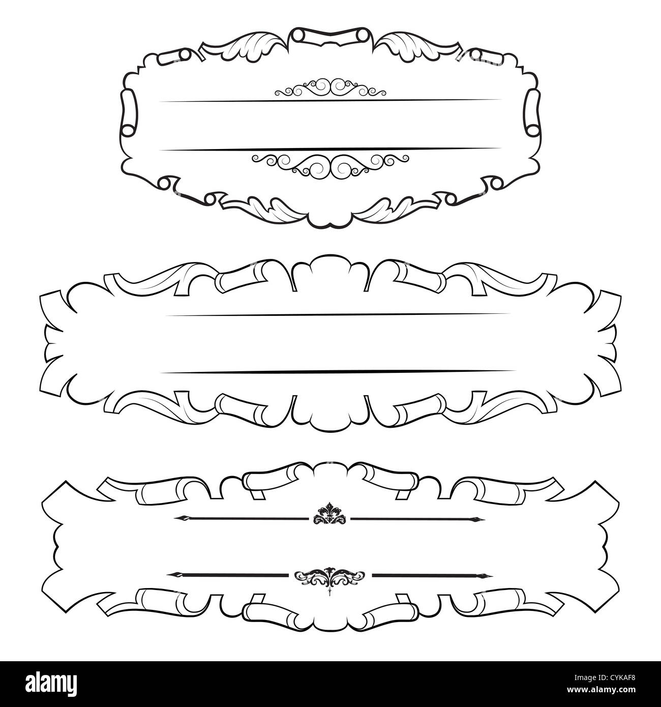 Vector vintage border frame. Set Stock Photo - Alamy