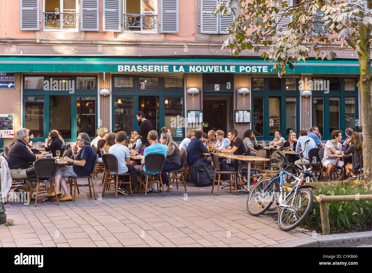 Cafe terrace Strasbourg Alsace France Stock Photo - Alamy