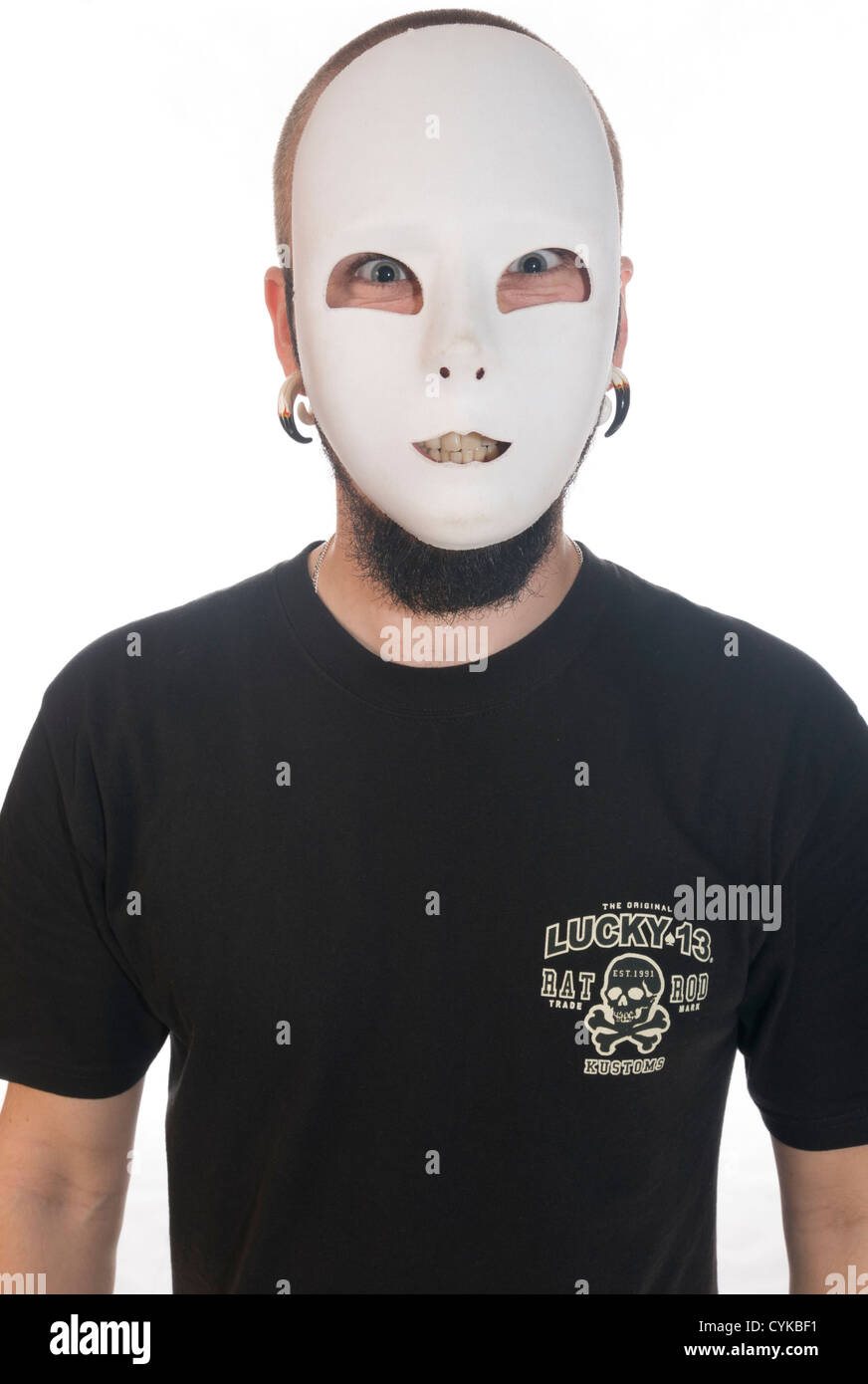 mask person portrait masked spooky black one Stock Photo - Alamy
