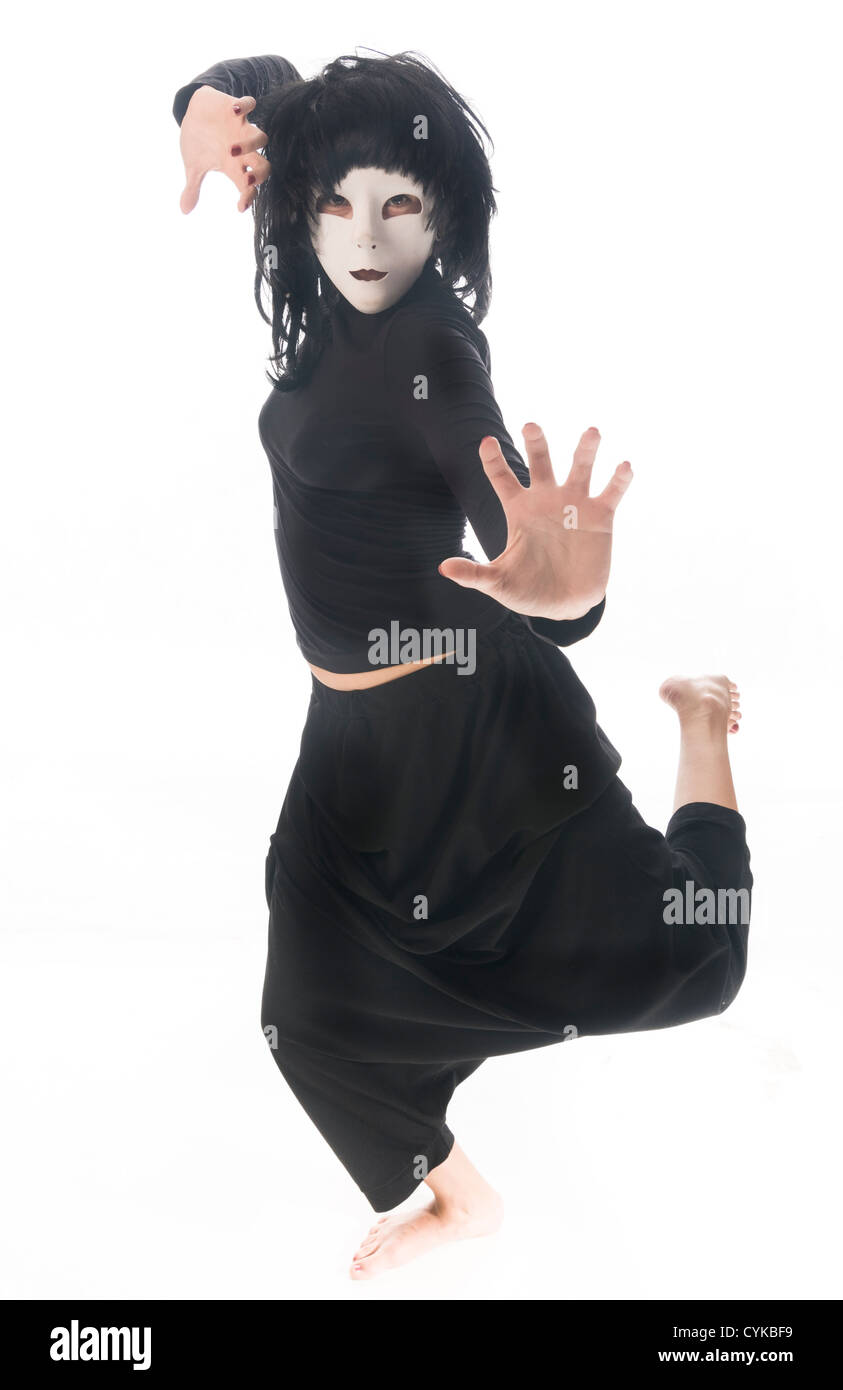 mask person portrait masked spooky black one Stock Photo - Alamy