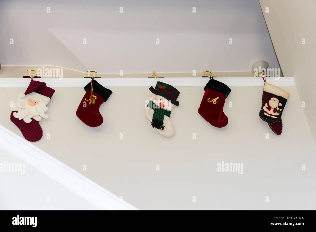 Hanging christmas stockins hi-res stock photography and images - Alamy