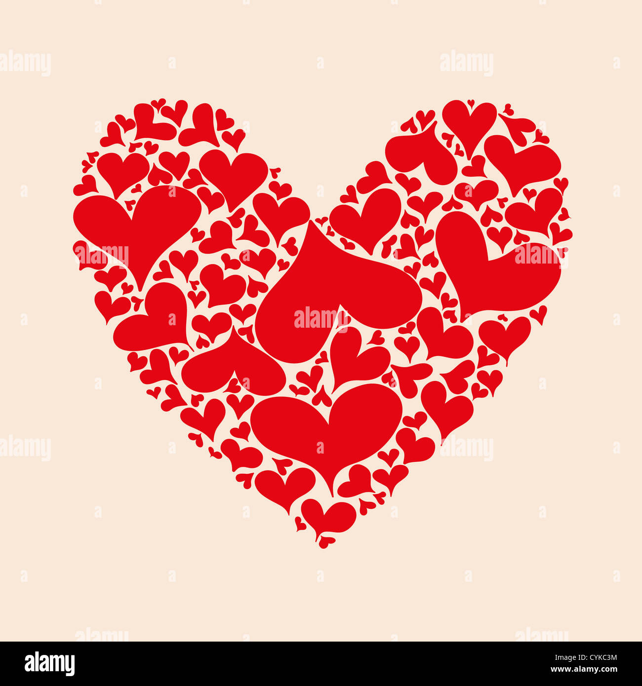 many hearts arranged in the shape of heart Stock Photo - Alamy