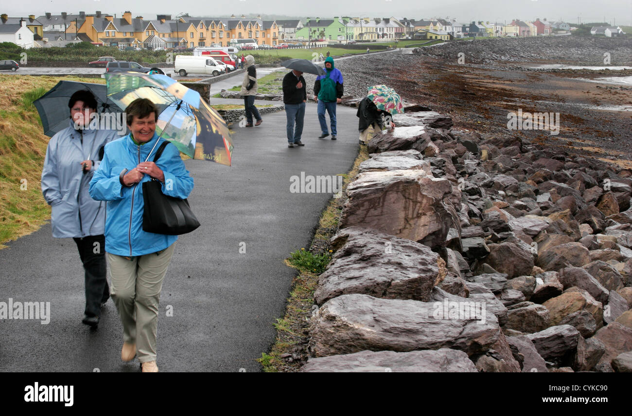 People walking in a rainy day in Waterville, Ireland Stock Photo - Alamy