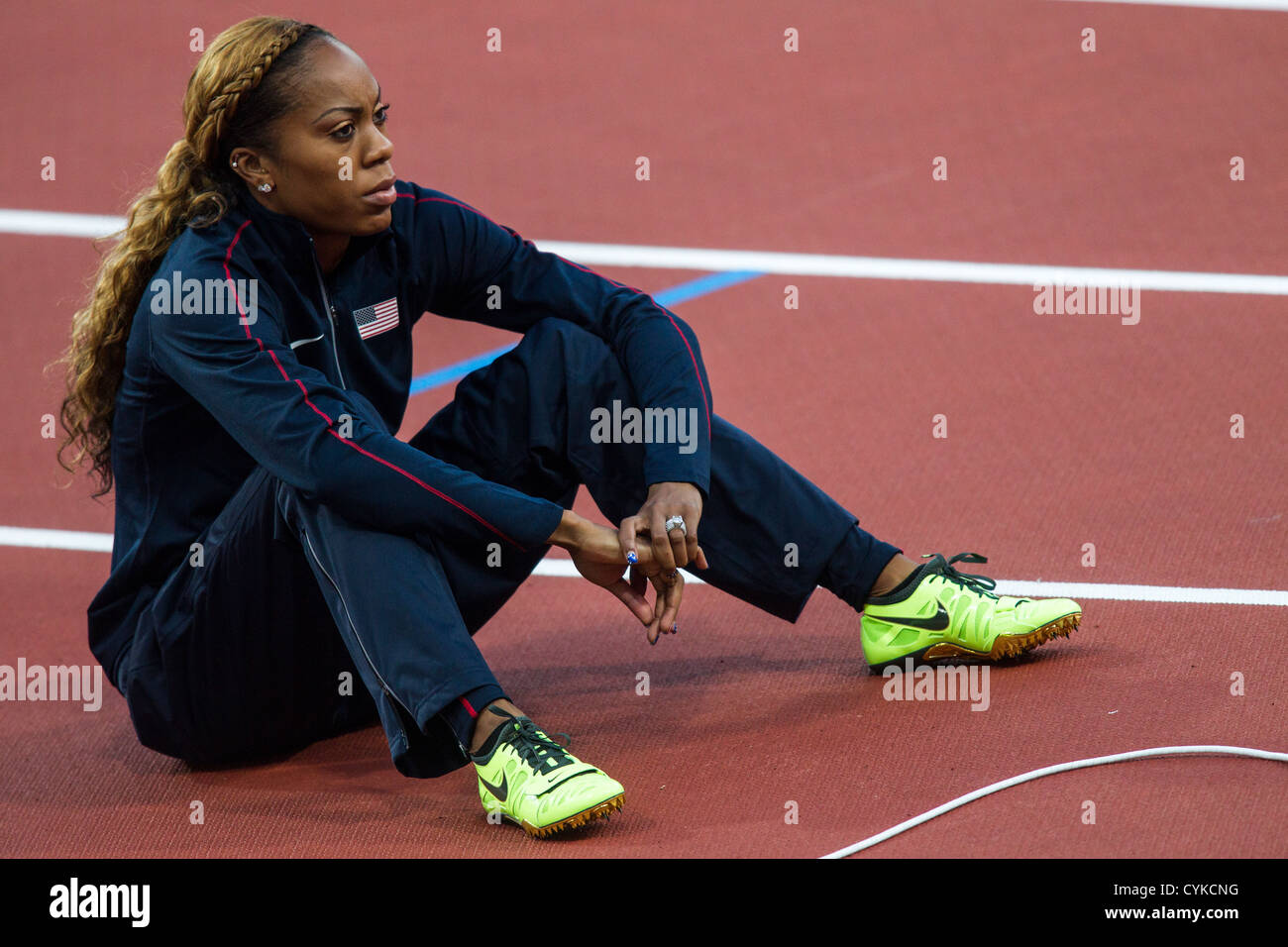 Sanya Richards-Ross (USA) competing in the Women's 400 meter semifinal ...