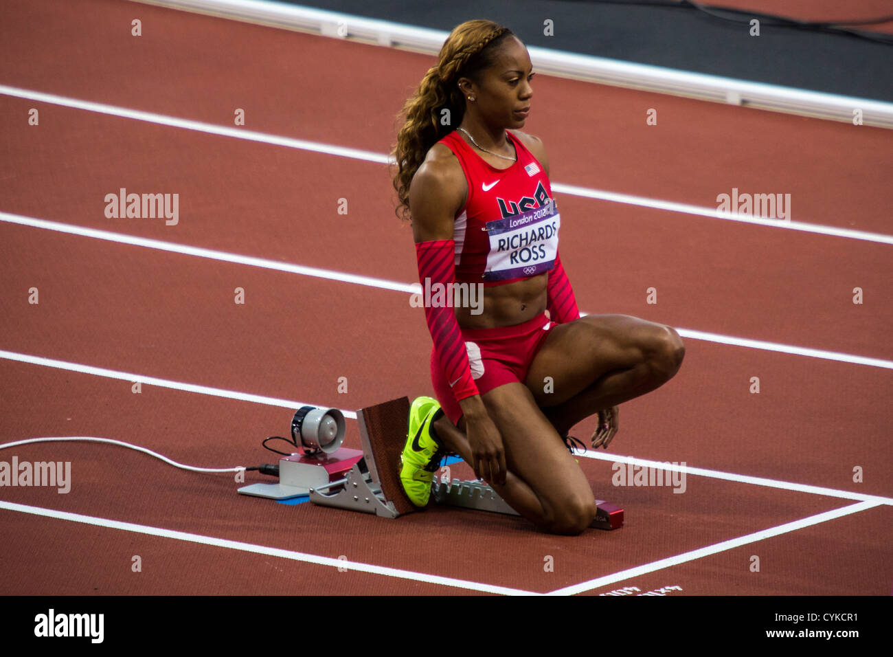 Sanya Richards-Ross (USA) competing in the Women's 400 meter semifinal ...