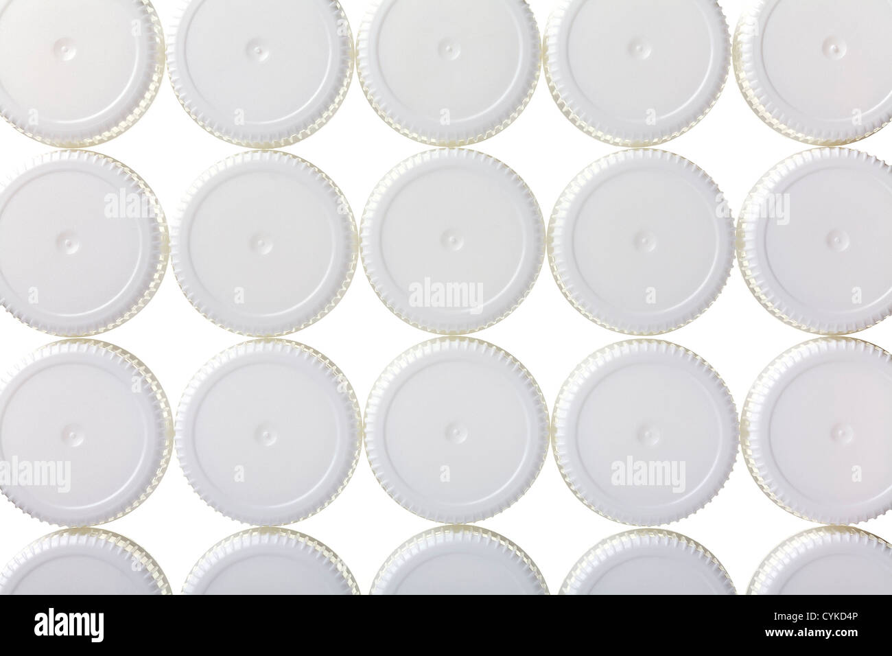 Close up of a plastic lids ( from milk container ) a s background Stock ...