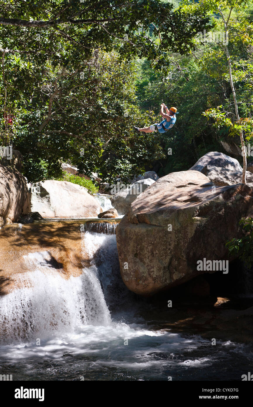 Mexico, Puerto Vallarta. Zip lining at Eden Eco Park Puerto Vallarta ...