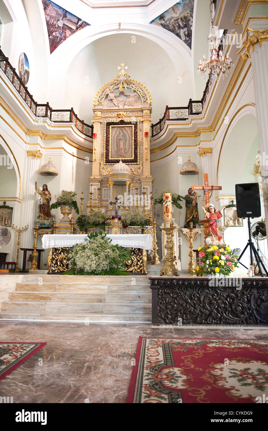 Mexico, Puerto Vallarta. Interior of The Lady of Guadalupe Church ...