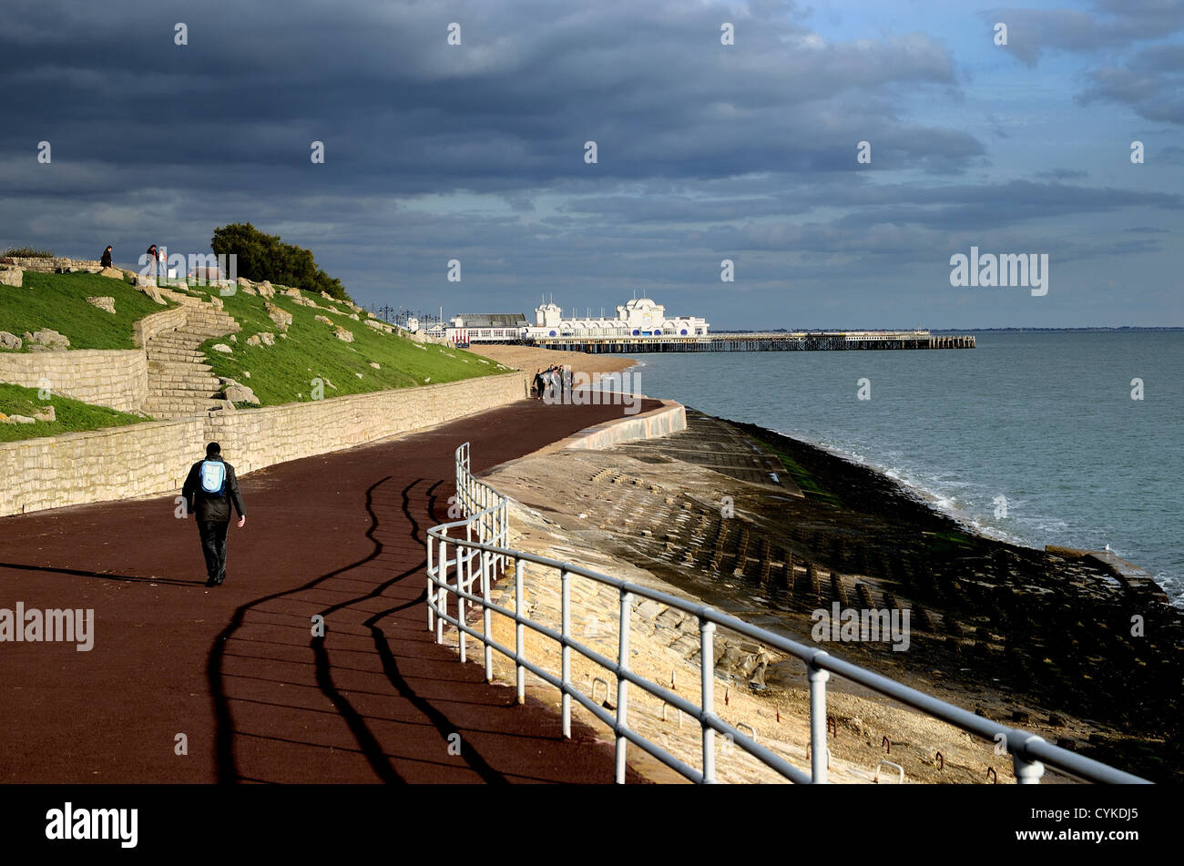 Seafront at Southsea with South Parade pier in background Stock Photo ...