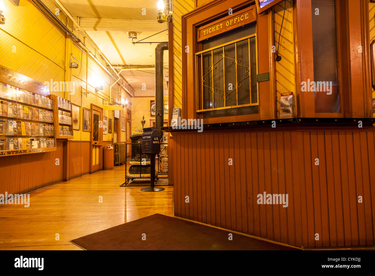 Vintage Durango train depot at night in Durango, Colorado Stock Photo ...